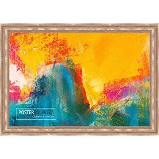 24x17 Traditional Antique Silver Complete Wood Picture Frame with UV ...