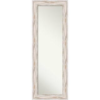Non-Beveled Wood Full Length On The Door Mirror - Alexandria Whitewash ...
