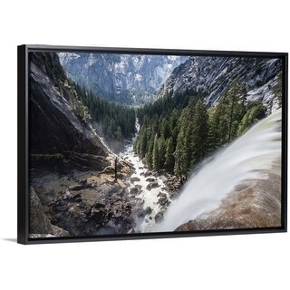 "Vernall Fall and Mist Trail, California" Black Float Frame Canvas Art ...