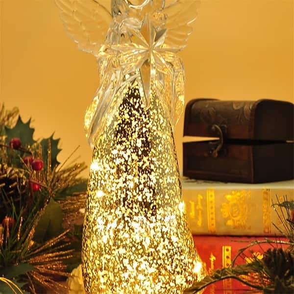 Acrylic LED Angel Lights with Battery Operated Christmas Home Decor ...