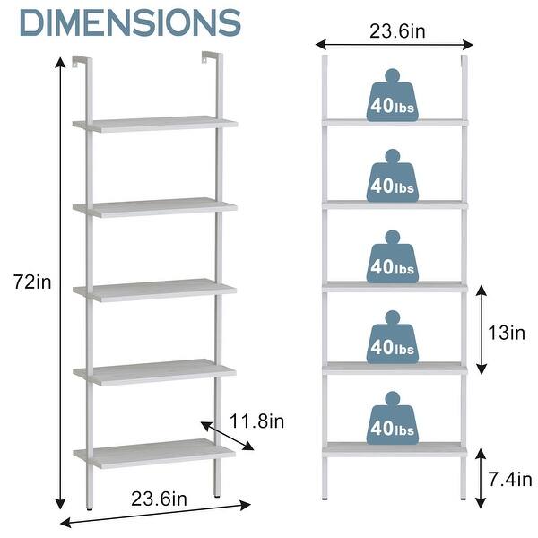 5-Tier Wall-Mounted Wood Rack Industrial Modern Plant Flower Stand ...