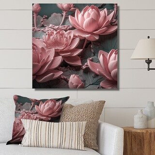 Designart "Blooming Delicate Pink Lotus" Lotus Wall Art Living Room ...
