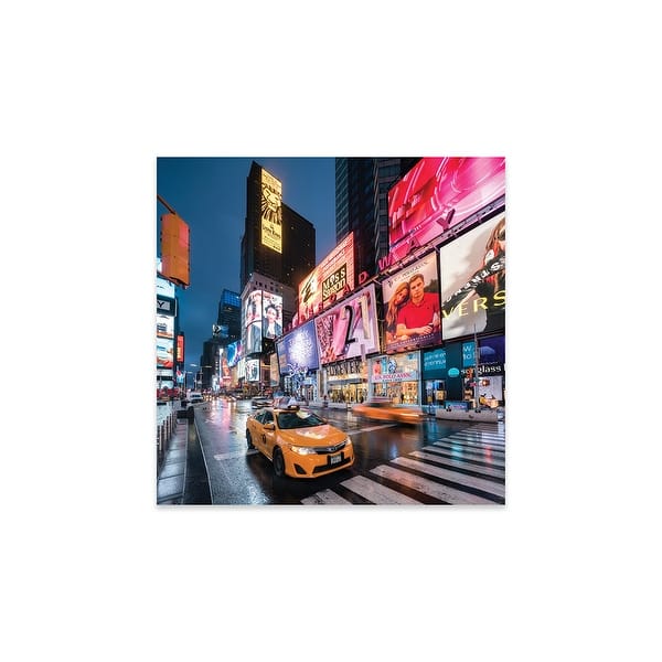 Giant Billboards At Night Near Broadway, Times Square, New York City ...