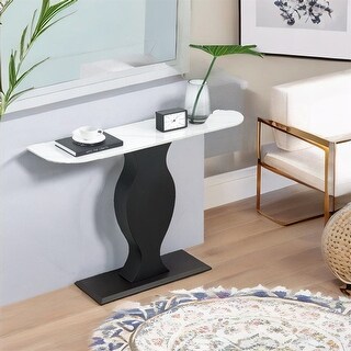 Console Table with Exquisite Shape Design,Metal Frame and Adjustable ...