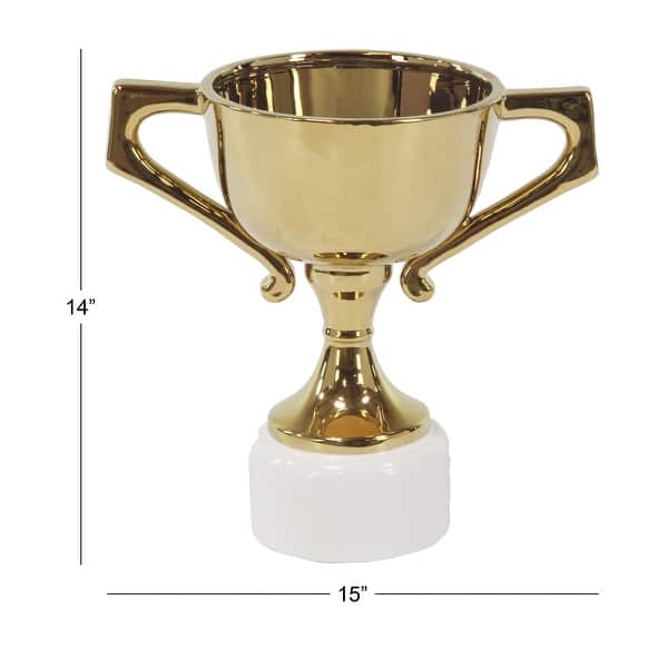 18 X 12 inch Modern Silver-Finished Ceramic Trophy Urn - Bed Bath ...