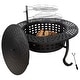 Fire Pit with Grill - 37” Round Fire Table Outdoor Firepit with 2 ...