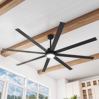Moasis 84 Inch 8 Blades Ceiling Fans with Lights and Remote Control and ...