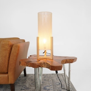 Libra Wooden Base Cylindrical Table Lamp with Warm Glow - Bed Bath ...