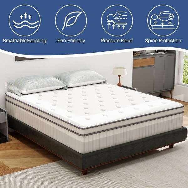 Full Size Mattress 14 Inch Full Mattresses in a Box Hybrid Medium Firm Feel Memory Foam and Individual Pocket Springs On Sale Bed Bath Beyond 41505238