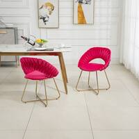 2pcs Velvet Accent Chair Braid Tufted Bar Stools Dining Chairs ...