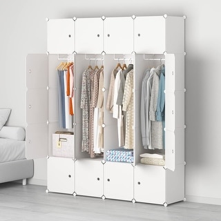 Portable Wardrobe Closets, (20 Cubes) Cube Storage, Bedroom Armoire ...