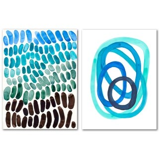 Aquamarine Blue Green Mermaid Scales 2 Piece Wrapped Canvas Art Set ...