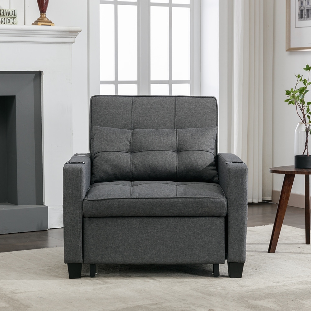 3-in-1 Pull Out Sleeper Chair Beds with USB Ports Armchair Bed Sleeper ...