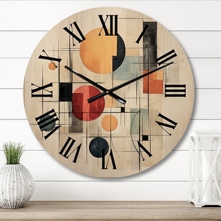 Designart "Colorful Mid Century Geometry Patchwork I" Abstract Collages ...