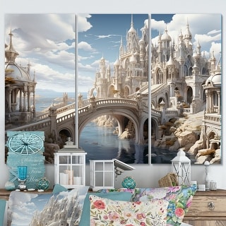 Designart "Beige Bridge Ethereal Passage I" Architecture Wall Art Print ...