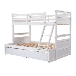 Separable Twin over Full Storage Bunk Bed with 2 Drawers/Guardrails ...