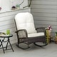 Outdoor Wicker Rocking Chair With Wide Seat, Thick, Soft Cushion ...