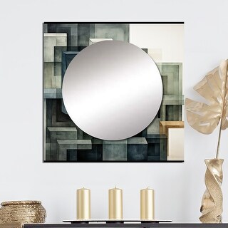 Designart "Indigo Illusion Abstract Shapes I" Abstract Shapes Wall ...