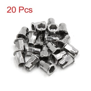 20Pcs 304 Stainless Steel M6 Rivet Nut Flat Head Threaded Insert for ...