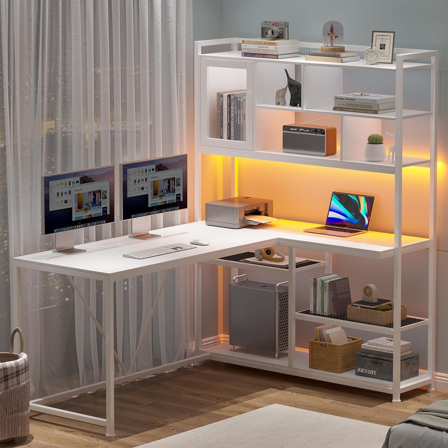 L shaped bookcase desk store