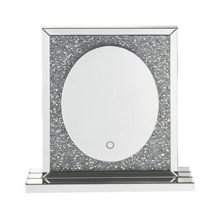 ACME Noralie Wall Decor with LED in Mirrored and Faux Diamonds - Bed ...