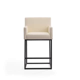 Ambassador Metal Upholstered Counter Stool in Cream - Bed Bath & Beyond ...