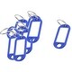 10Pcs Metal Ring Blue Plastic Oval Key Fobs ID Label Name Tag Keyring ...