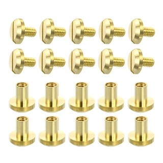 Brass Chicago Screw Fasteners, Concave Screw Back Binding Post Nail ...