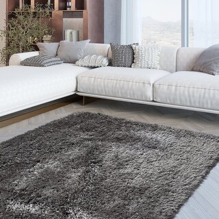 RugBerry Romance Dark Gray Solid Shag Area Rug - Bed Bath & Beyond ...