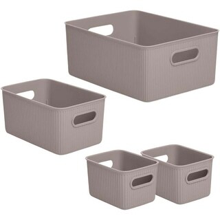Superio Ribbed Storage Bin with Matching Lid - 15"W x 9"H x 11.5"D - On ...