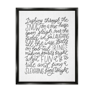 Stupell Dashing Through The Snow Fun Casual Calligraphy Song Floater ...