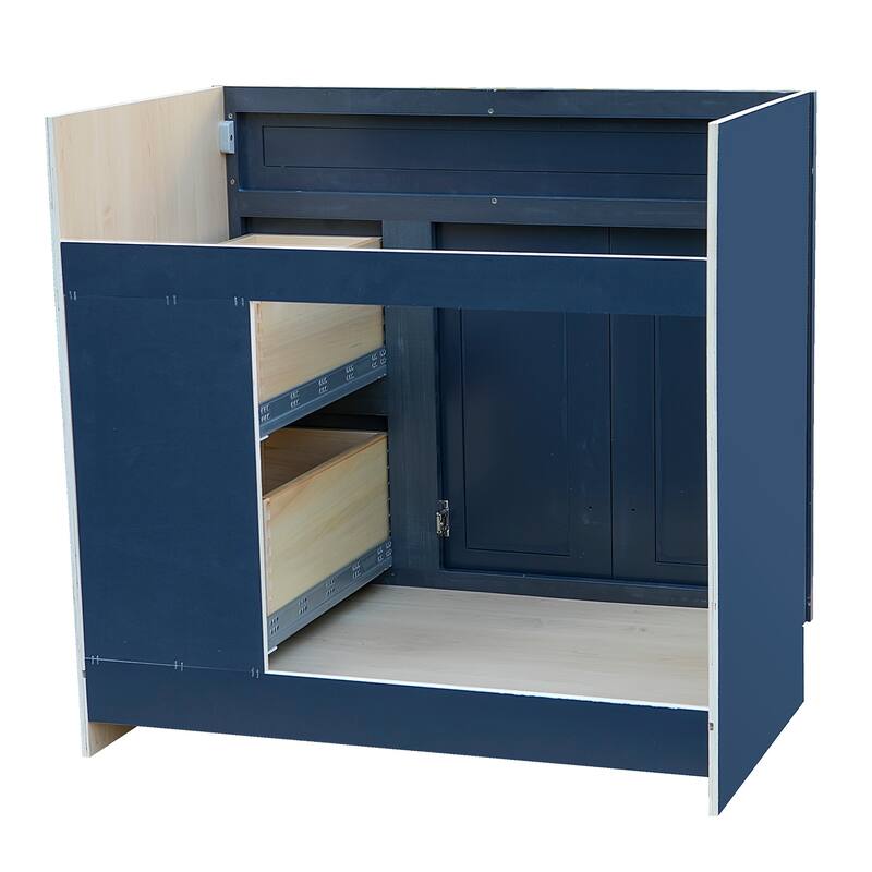 36x21 Blue Shaker Bathroom Vanity with Drawers - Overstock - 32468391