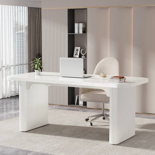 63'' Executive Computer Desk for Home Office, Japanese Writing Table ...