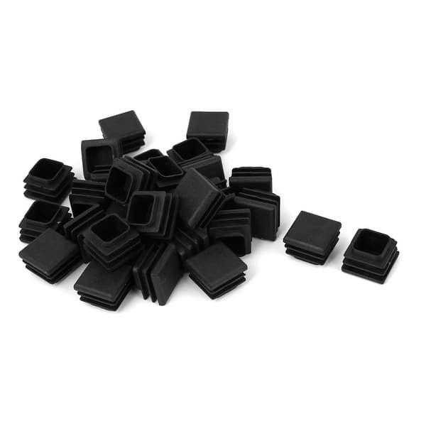 20mm x 20mm Plastic Square End Caps Tubing Tube Inserts Black 30 Pcs ...