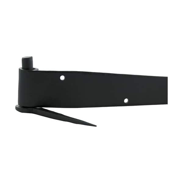 Black Spear Tip Strap Pintle Hinge 16 In. long Diamond Etch Style Wrought Iron Lift Off Pin ...
