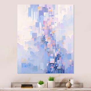 Designart "Turquoise Pink Interlocking Perspectives" Cubism Metal Wall ...