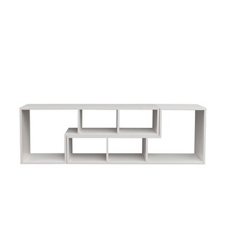 Double L-Shaped Low Floor TV Stand with Multi Display Shelves&Cubes ...