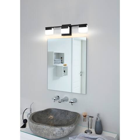 Eglo Palmital 1-light Chrome LED Vanity Light with Satin Acrylic - On ...
