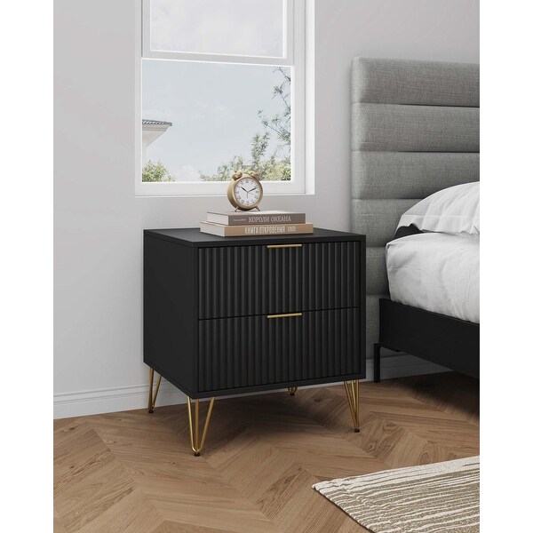 Black mid century nightstand store