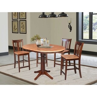36" Round Counter Height Table with 4 San Remo Stools - Cinnamon ...