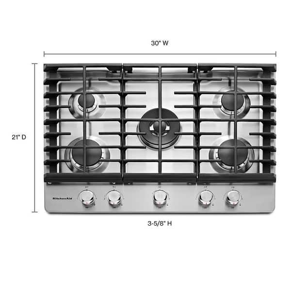 KitchenAid 30" 5-Burner Gas Cooktop KCGS550ESS - Bed Bath & Beyond ...