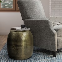 WYNDENHALL Riva Industrial 19 inch Wide Metal Storage Accent Side Table ...