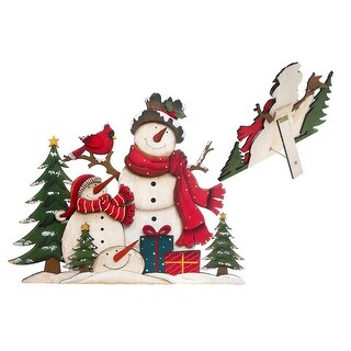 Wooden Double Snowman And Cardinal Decor Stand - Bed Bath & Beyond ...