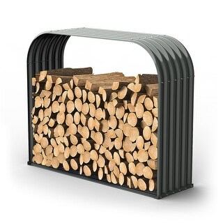Outdoor Galvanized Steel Firewood Storage Shed Firewood Log Rack - Bed ...