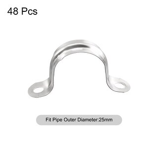 25mm Rigid Pipe Straps, 2 Hole U-Shaped Bracket Tube Clip 48 Pcs ...