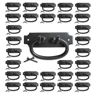 Black Wrought Iron Cabinet Pulls Hepplewhite 5.25" W Drop Style Ring ...