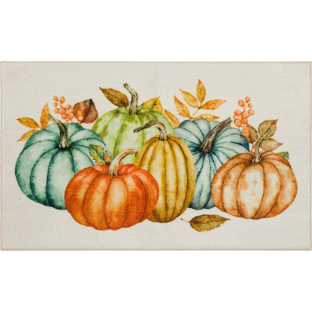 Mohawk Home Fall Pumpkins Vintage Kitchen Mat - Overstock - 32403336