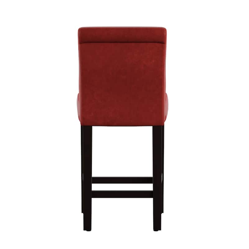 Bennett Red Faux Leather High Back Bar Stools (Set of 2) by iNSPIRE Q ...