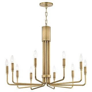 Mitzi by Hudson Valley Brigitte 10-light Aged Brass Pendant - Bed Bath ...