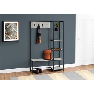 Grey 72-inch Wood-Look Finish 3-in-1 Hall Tree - Bed Bath & Beyond ...